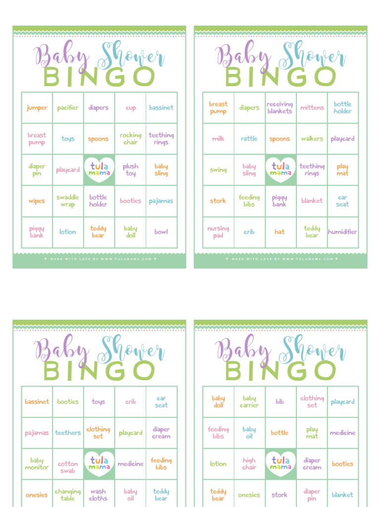 Baby Shower Bingo | PDF | Infancy | Human Life Stages