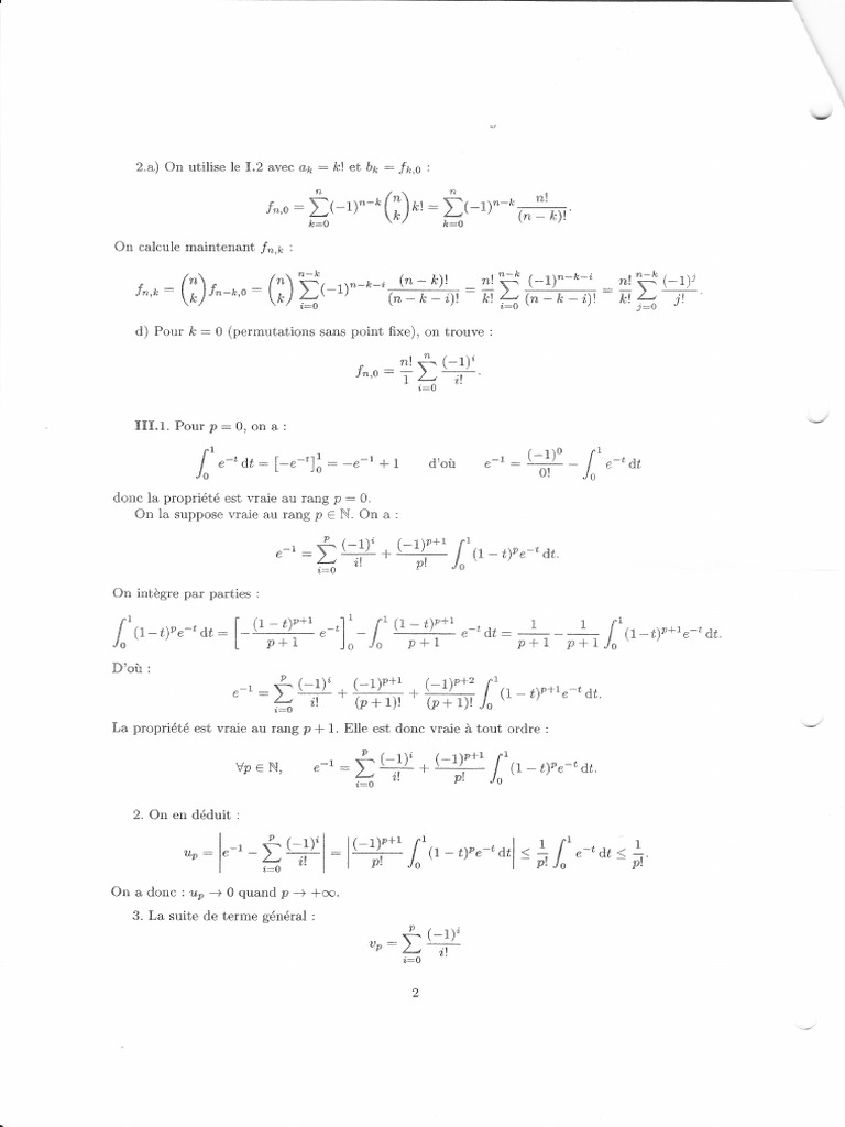 DS de Maths 2 - Corrigé - Page 2 | PDF