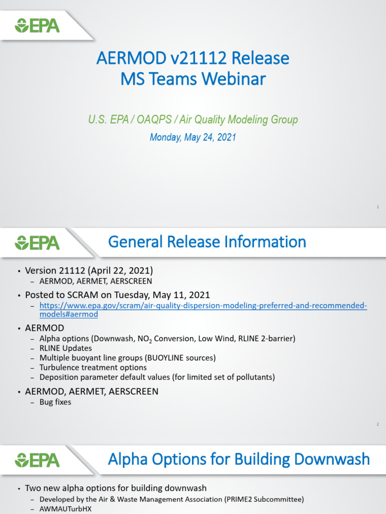 AERMOD 21112 Release Webinar | PDF | Parameter (Computer Programming) | Wound