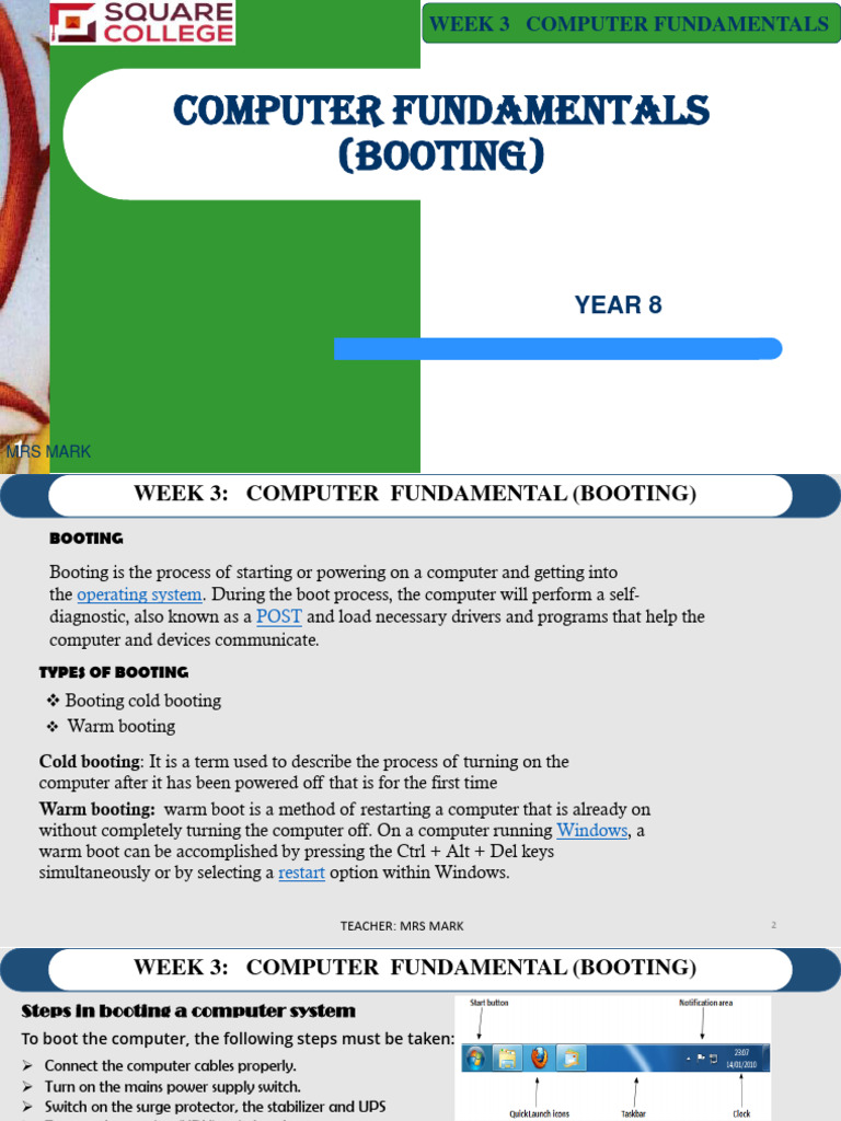 Yr 8 Computer Fundamentals | PDF | Booting | Icon (Computing)