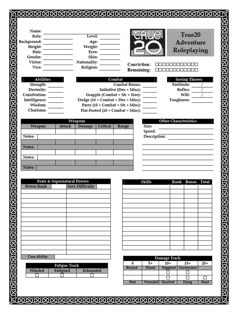 Jackal Character Sheet Pdf Role Playing Games Role Playing Video Games 