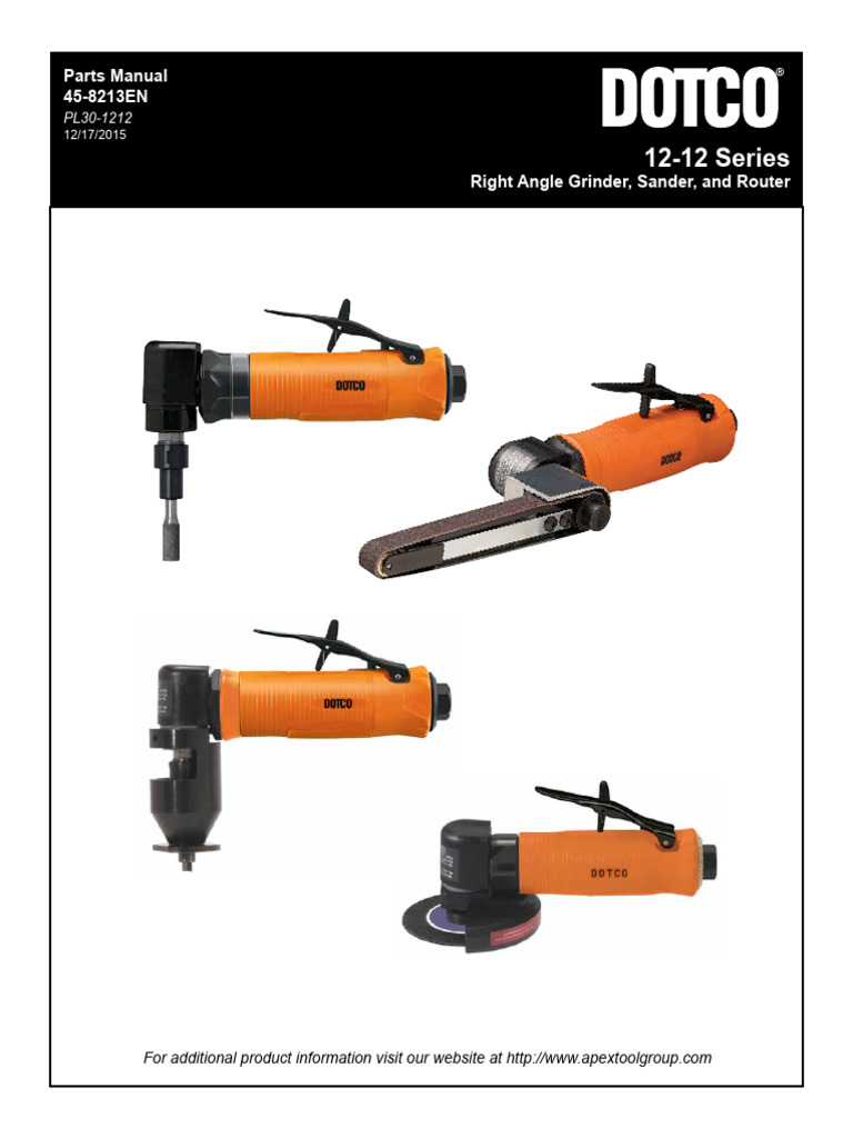 Dotco 12 12 Series Parts Manual | PDF | Grinding (Abrasive Cutting)