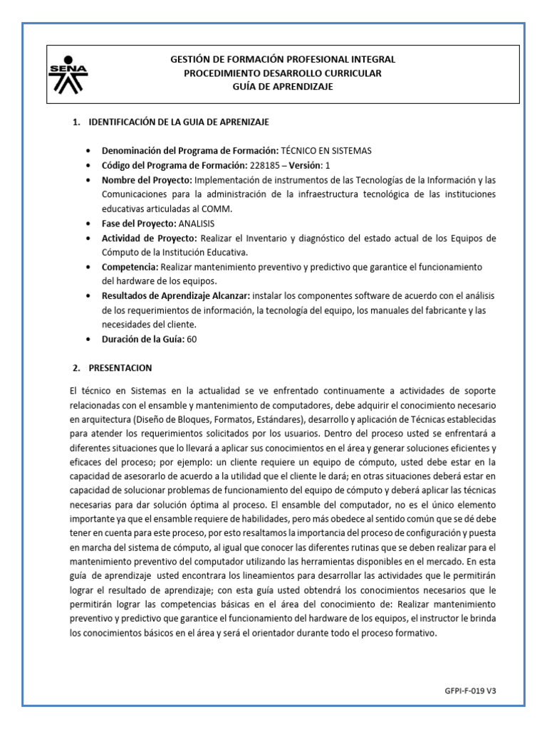 GFPI-F-019 - Formato - Guia - de - Aprendizaje - Sistemas Operativos 1 | PDF | Sistema operativo ...