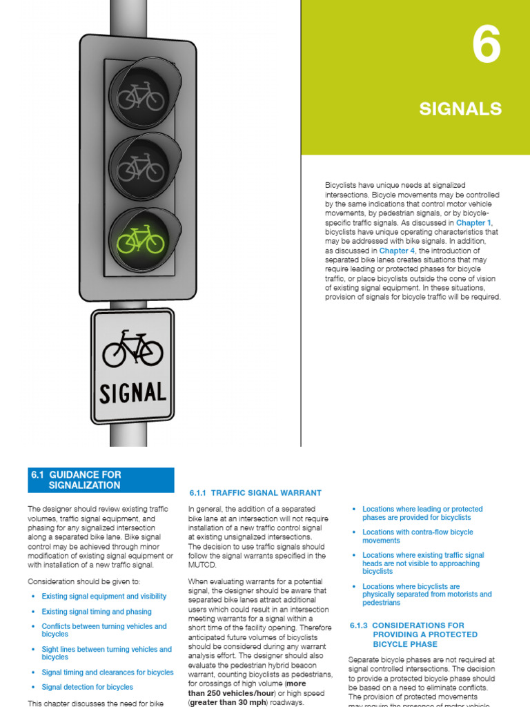 SeparatedBikeLaneChapter6 Signals 1 | PDF | Traffic Light | Cycling ...