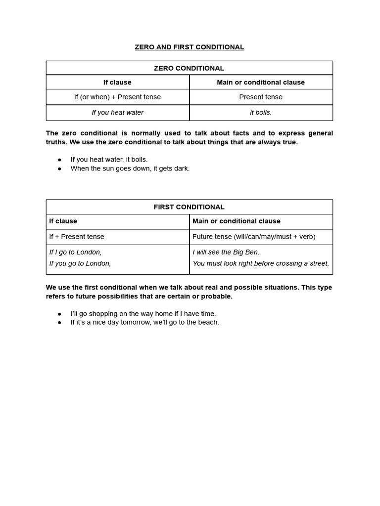 Zero and First Conditional | Download Free PDF | Linguistic Morphology | Linguistics