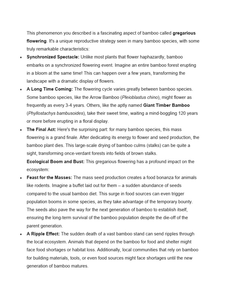 Gregarious Flowering | Download Free PDF | Bamboo | Flowers