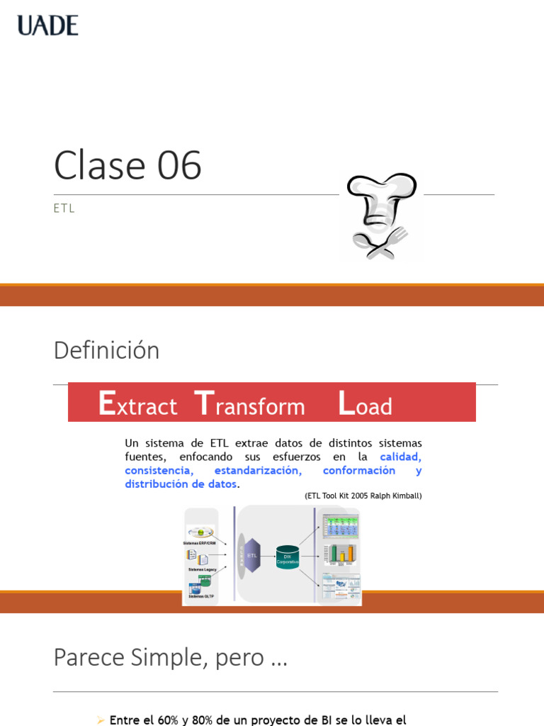 Clase 05 - Uade - SSD - Etl | PDF | Almacén de datos | Gestión de datos