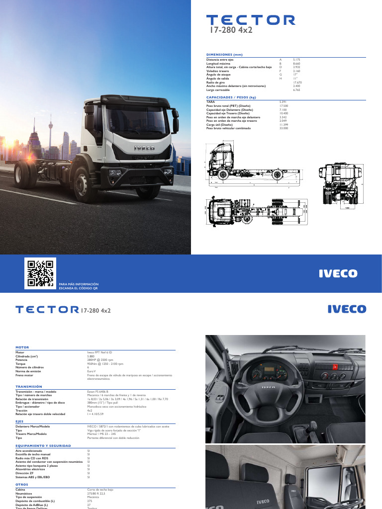 3.- Ficha_tecnica Iveco_Tector 17280 | Descargar gratis PDF | Eje | Coche