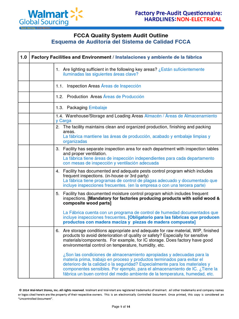 Esquema de Auditoría FCCA Walmart | PDF | Walmart | Pensamiento sistémico