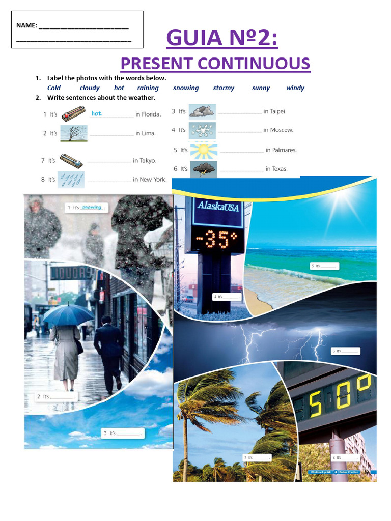 Guia Nº2 Present Continuous | PDF | Linguistic Typology | Language Families