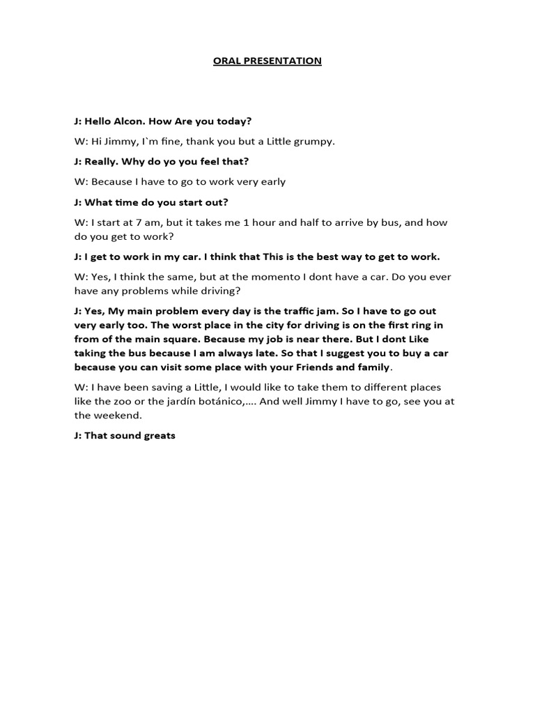 Oral Presentation | PDF | Language Arts & Discipline