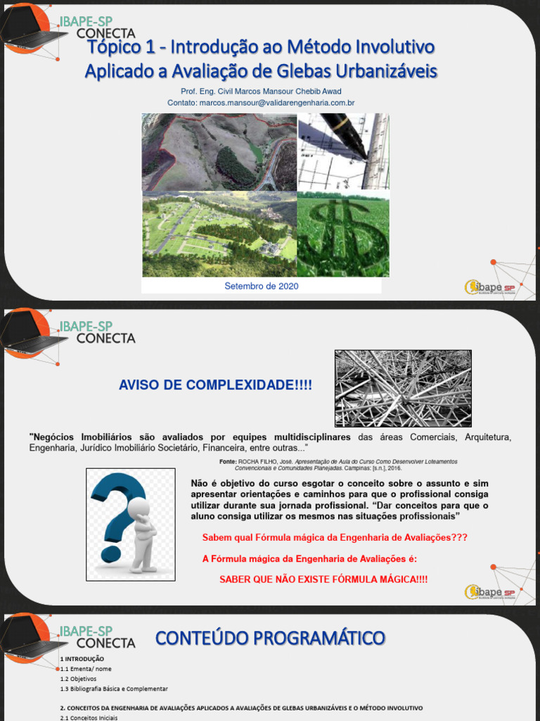 Tópico 1 - Involutivo - Glebas Urbanizáveis - SP IBAPE Set20 | PDF | Mercado (economia) | Economia