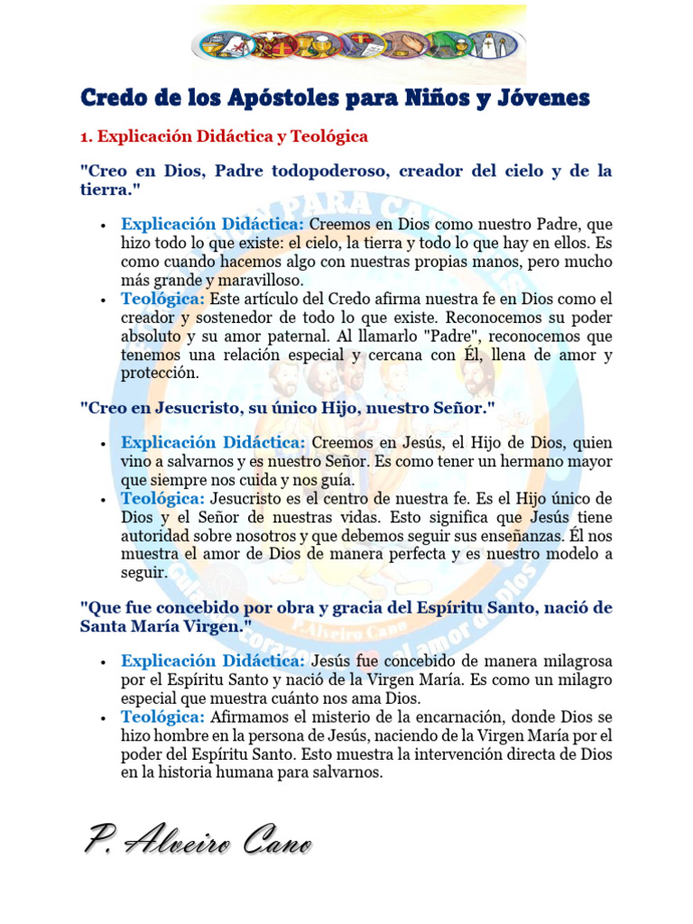 Credo de Los Apostoles | PDF | Cristo (título) | espíritu Santo