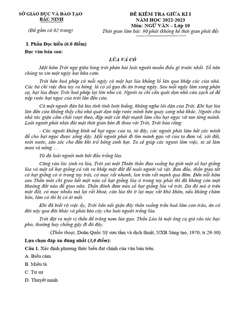 (NV10) - Thần Thoại - Lúa và cỏ | PDF