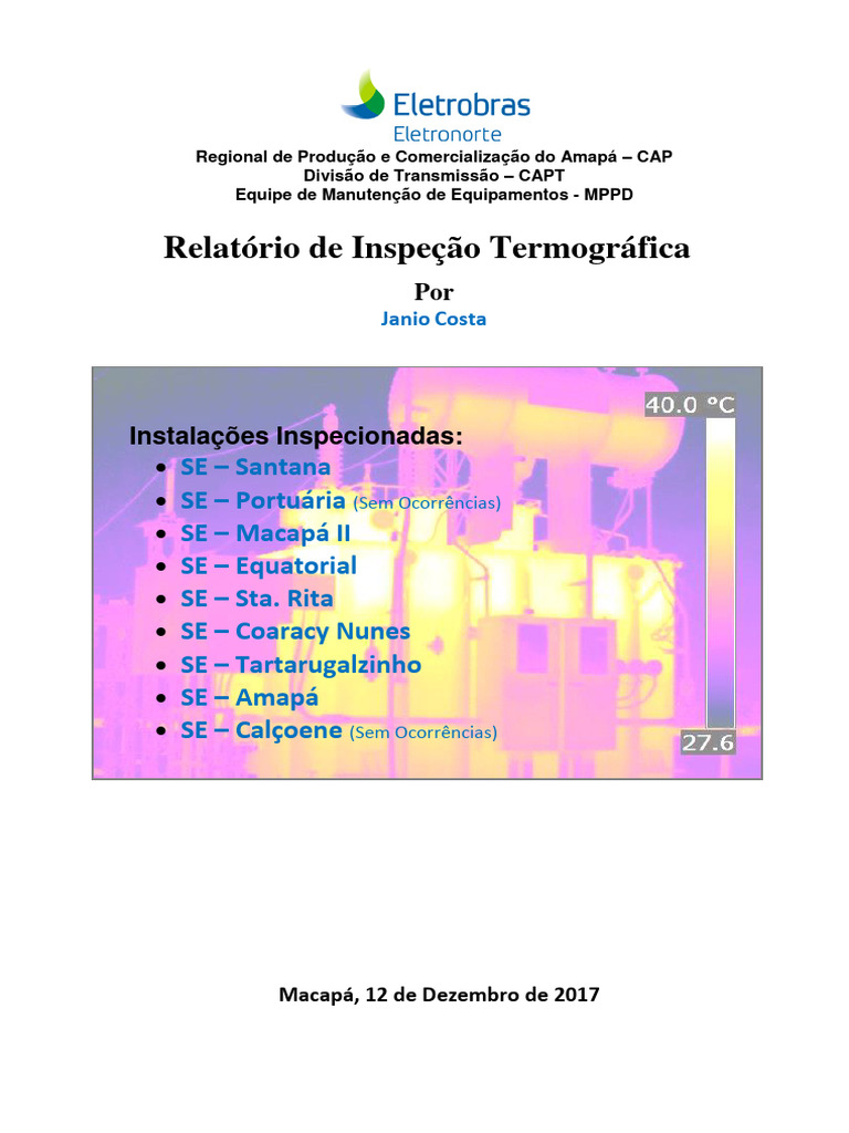 Termovisão - Relatório de Inspeção | PDF | Fenômenos físicos | Eletricidade