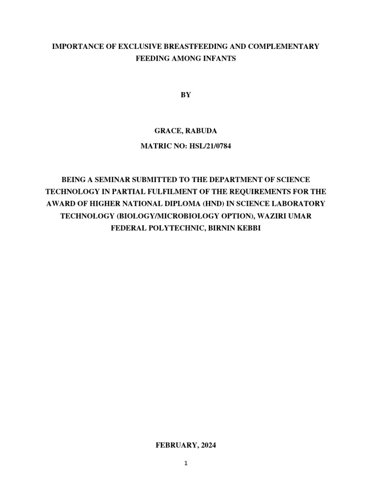 Importance Of Exclusive Breastfeeding Pdf Breastfeeding Breast Milk