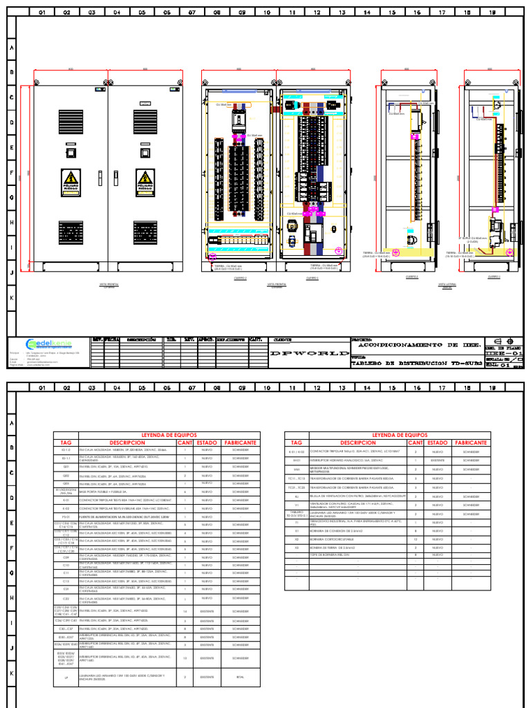 IIEE-01 PLANO MECANICO DE TABLERO TD-2.0 220V, 3F –T, 60HZ | PDF
