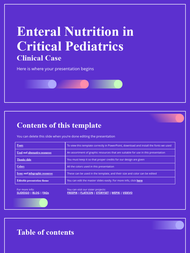 Enteral Nutrition in Critical Pediatrics Clinical Case by Slidesgo ...