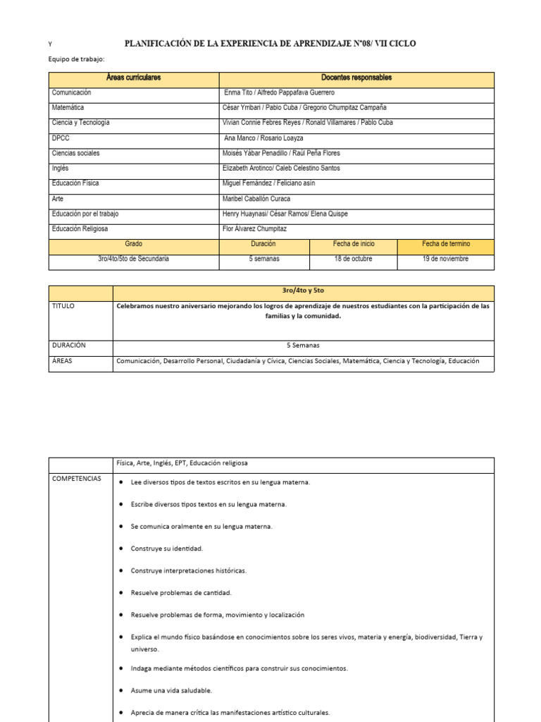 Planificación Eda 8 Vii Ciclo Iv B Descargar Gratis Pdf Geometría