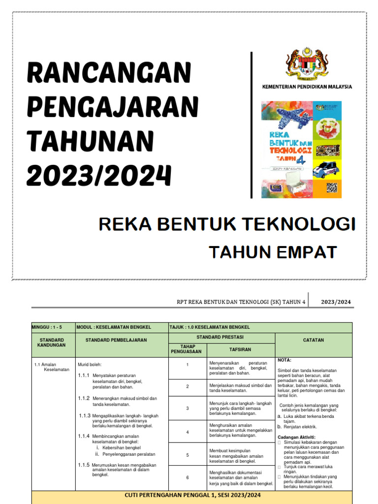 RPT RBT Tahun 4 2023 | PDF