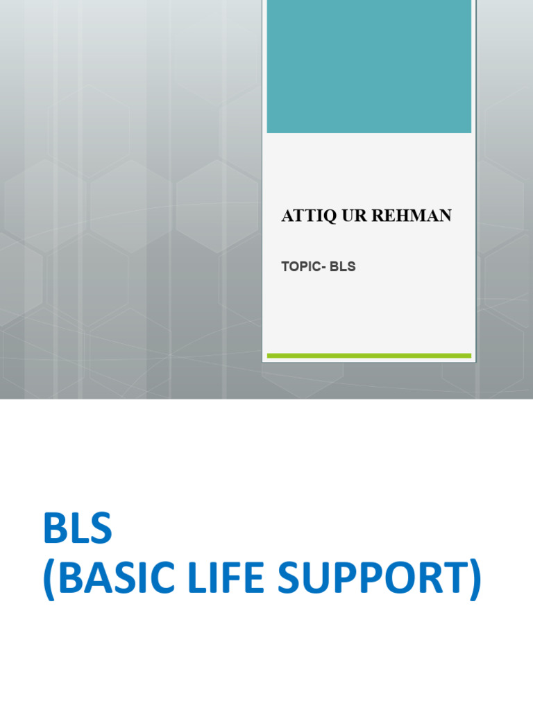 BLS Basic Life Support | PDF | Cardiac Arrest | Cardiopulmonary ...