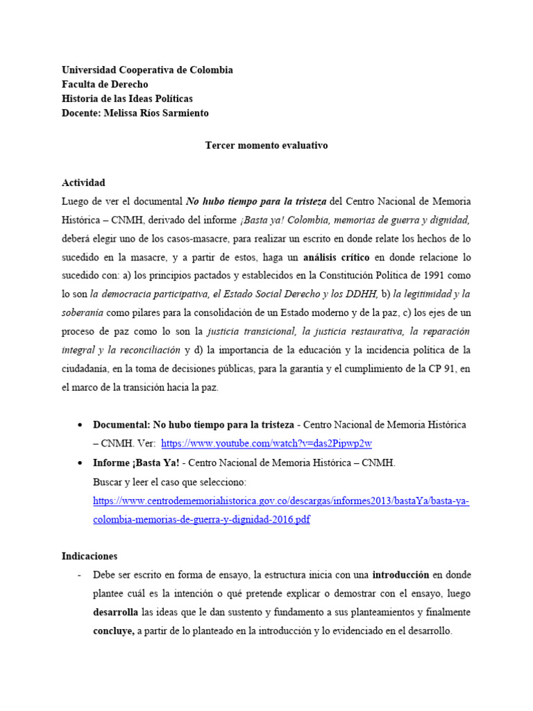 Tercer Momento Evaluativo HIP 2024 | PDF | Ciencias Políticas