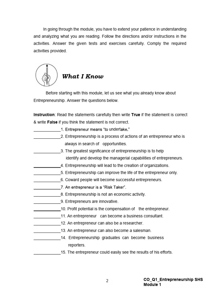 Entrepreneurship Basics for Students | PDF
