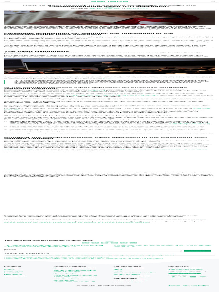 How To Gain Fluency in A Second Language Through The Comprehensible Input (CI) Approach | PDF ...