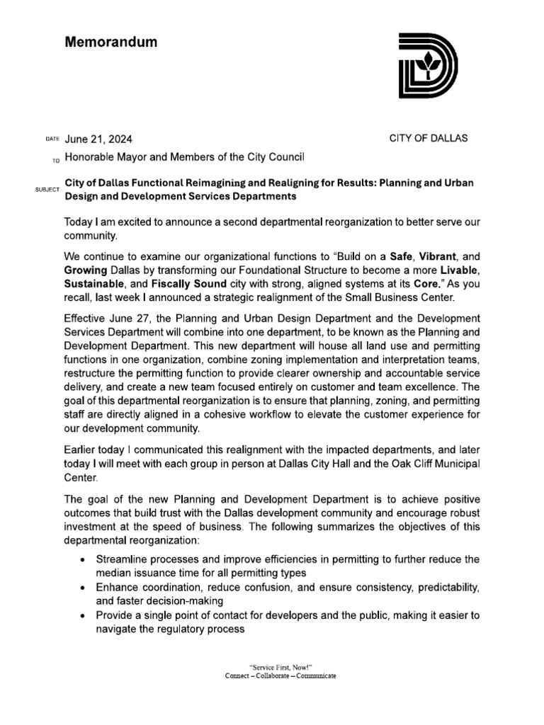 Planning and Development Memo | PDF