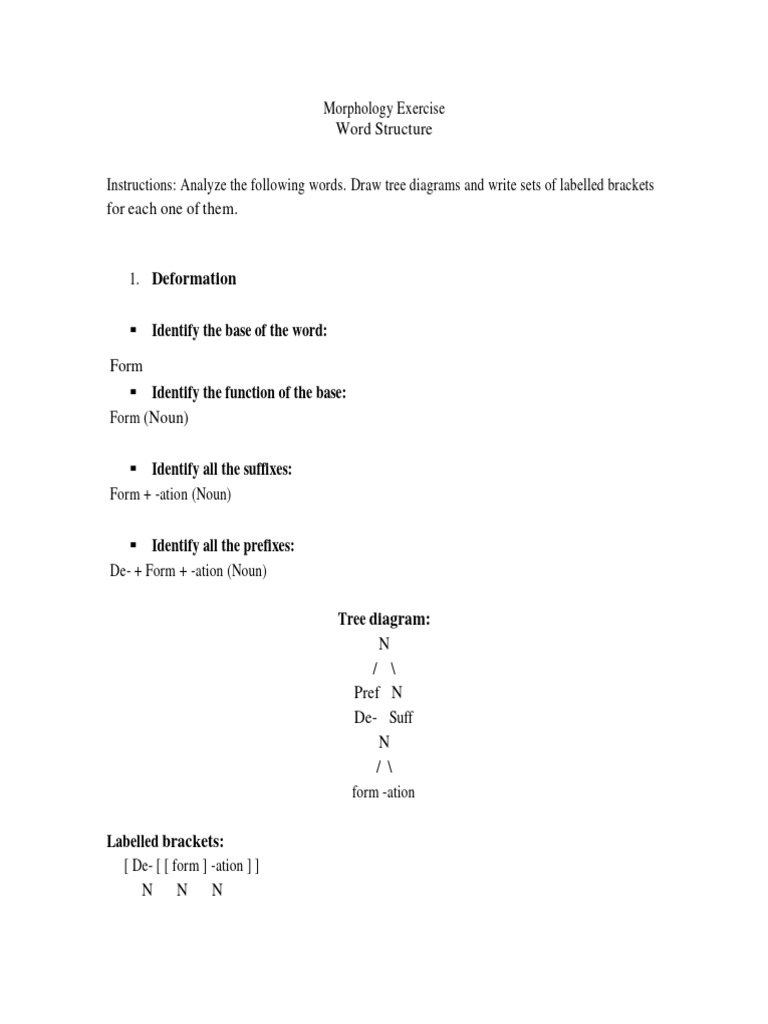 Word Structure Exercise - Paola | PDF | Noun | Adjective