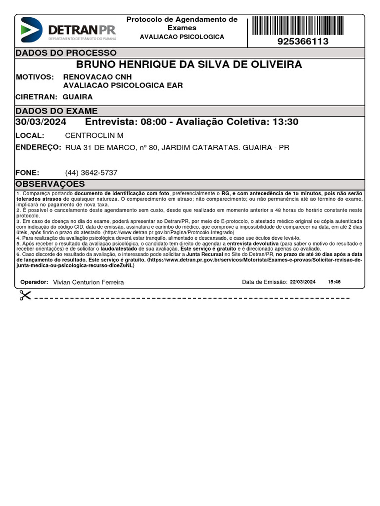 Protocoloagendamento 87 | PDF