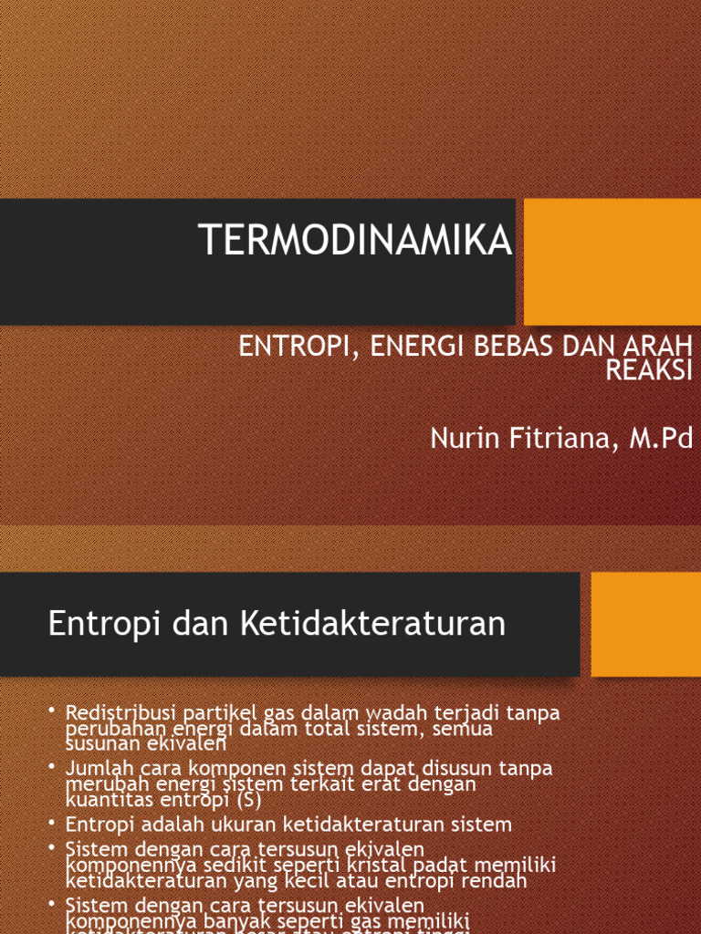 TERMODINAMIKA Entropi Dan HK Kedua | PDF | Metode & Bahan Ajar | Sains & Matematika