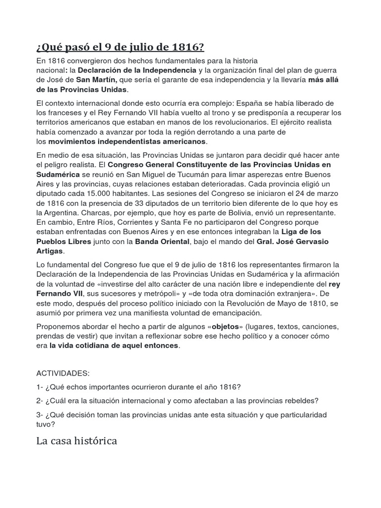 9 de Julio Declaración de La Independencia | PDF | Libro del alfabeto
