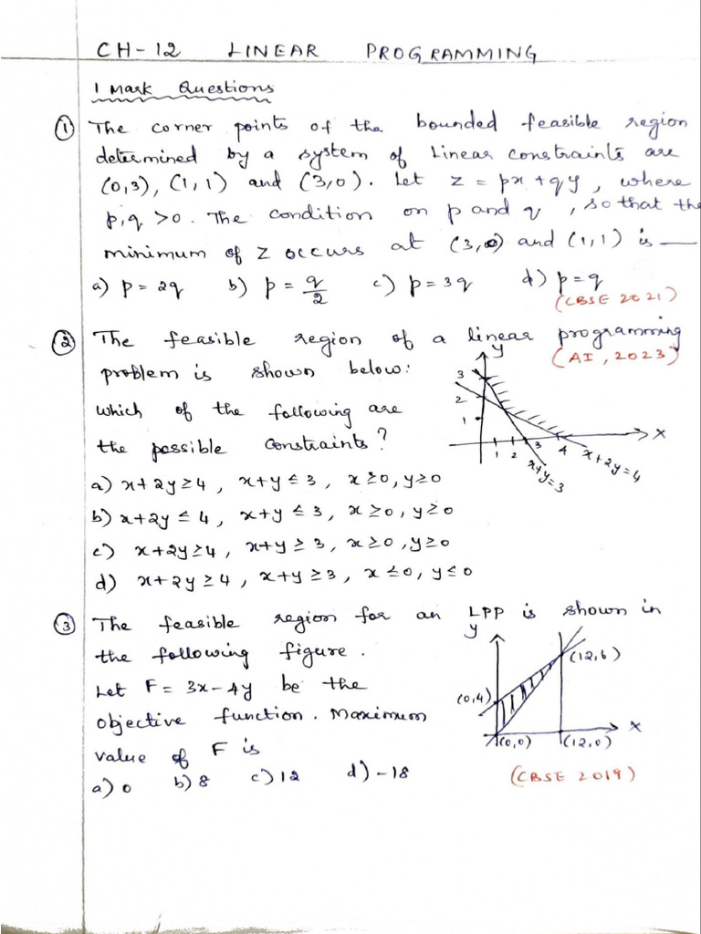 Ch-12 Linear Programming Problem | PDF