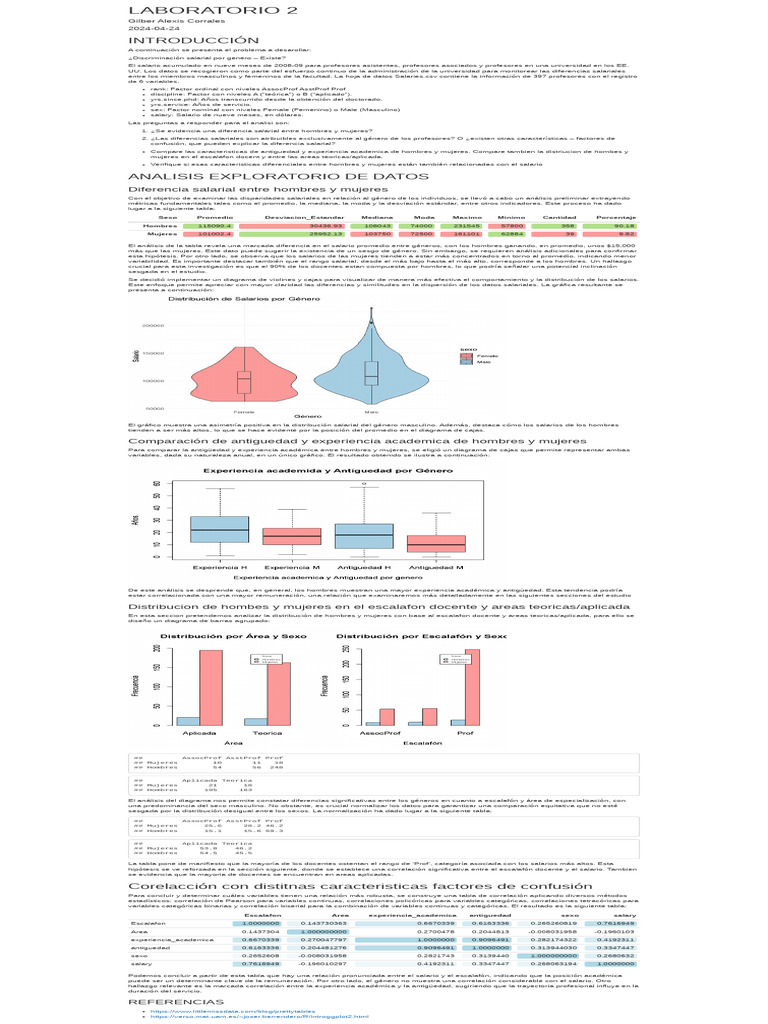 Lab 2 HTML | PDF | Brecha salarial de género | Desviación Estándar