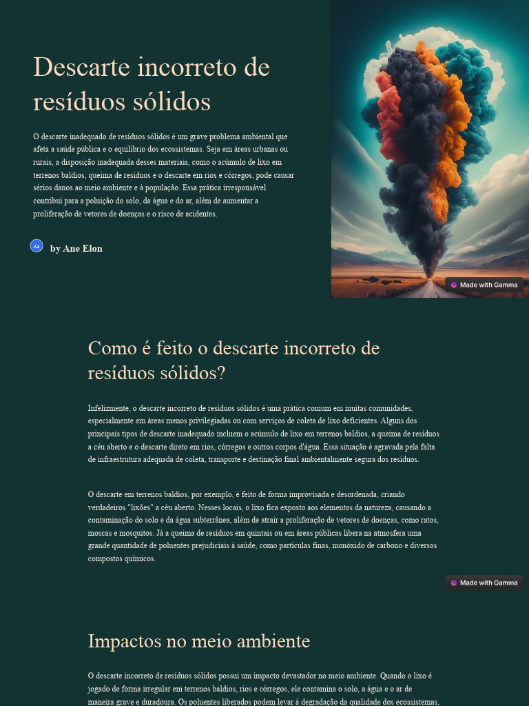 Descarte Incorreto de Resíduos Sólidos | PDF | Desperdício | Reciclagem