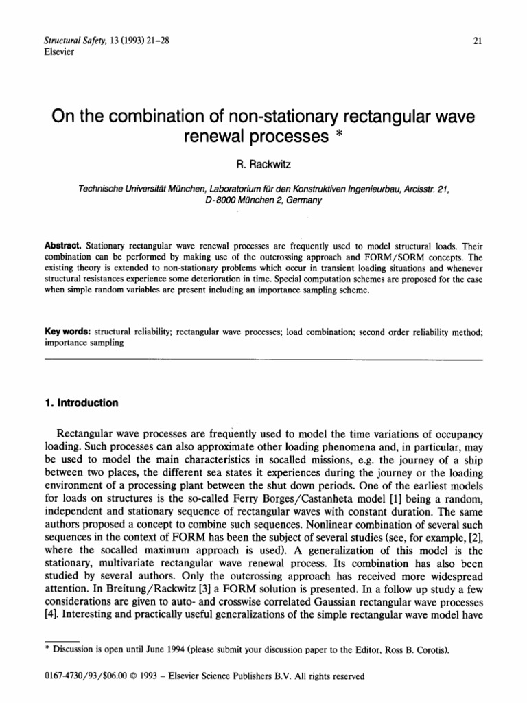 On The Combination of Non Stationary Rectangular Wave Ren 1993 Structural Sa | PDF | Stationary ...