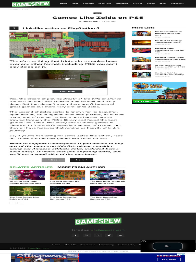 Games Like Zelda On PS5 - GameSpew | PDF | The Legend Of Zelda | Video Game Gameplay