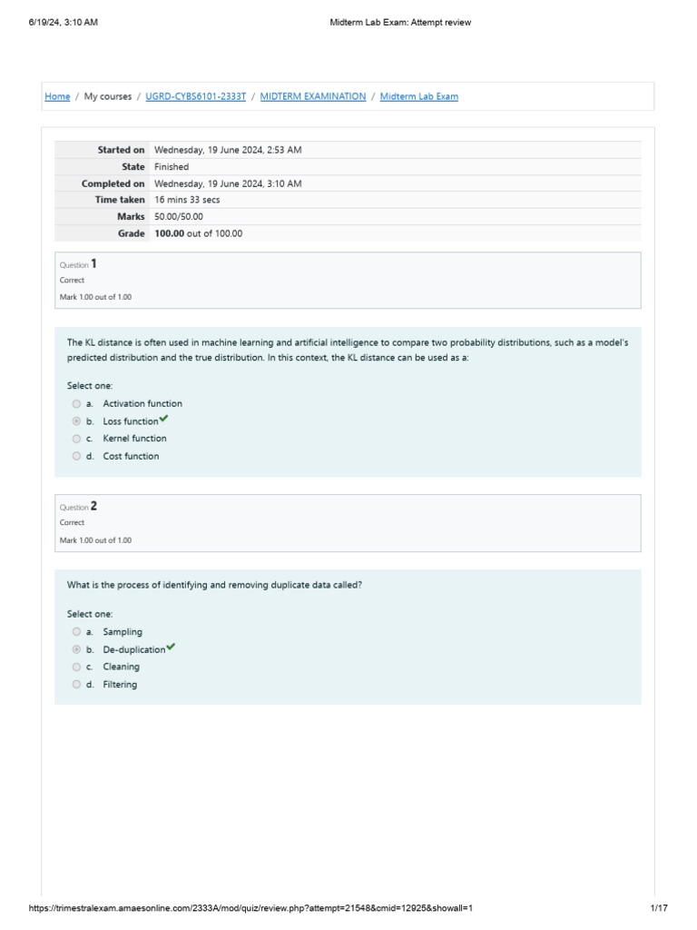 AI FUND Midterm Lab Exam - 100 - 100 | PDF | Cluster Analysis | Machine Learning