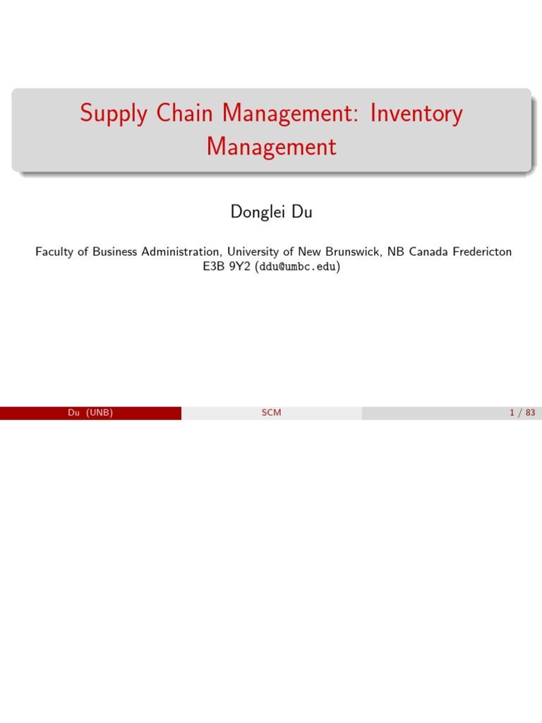 Supply Chain Management. Inventory Management (Inglés) Autor Donglei Du | Download Free PDF ...