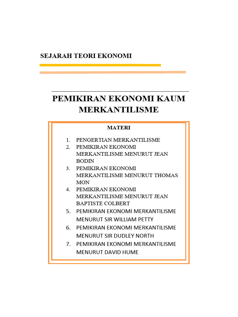 Sejarah Teori Ekonomi | PDF Sejarah Teori Ekonomi | PDF