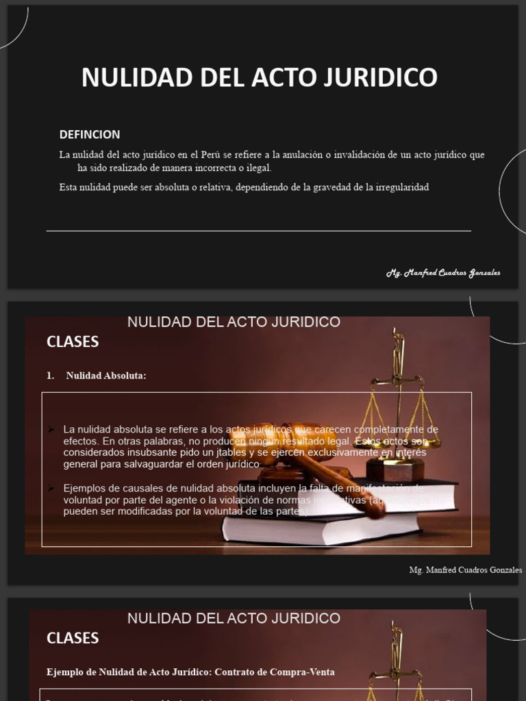 Nulida y Anulabilidad Del Acto Juridico | Descargar gratis PDF | Nulo (ley) | Intención (Derecho ...