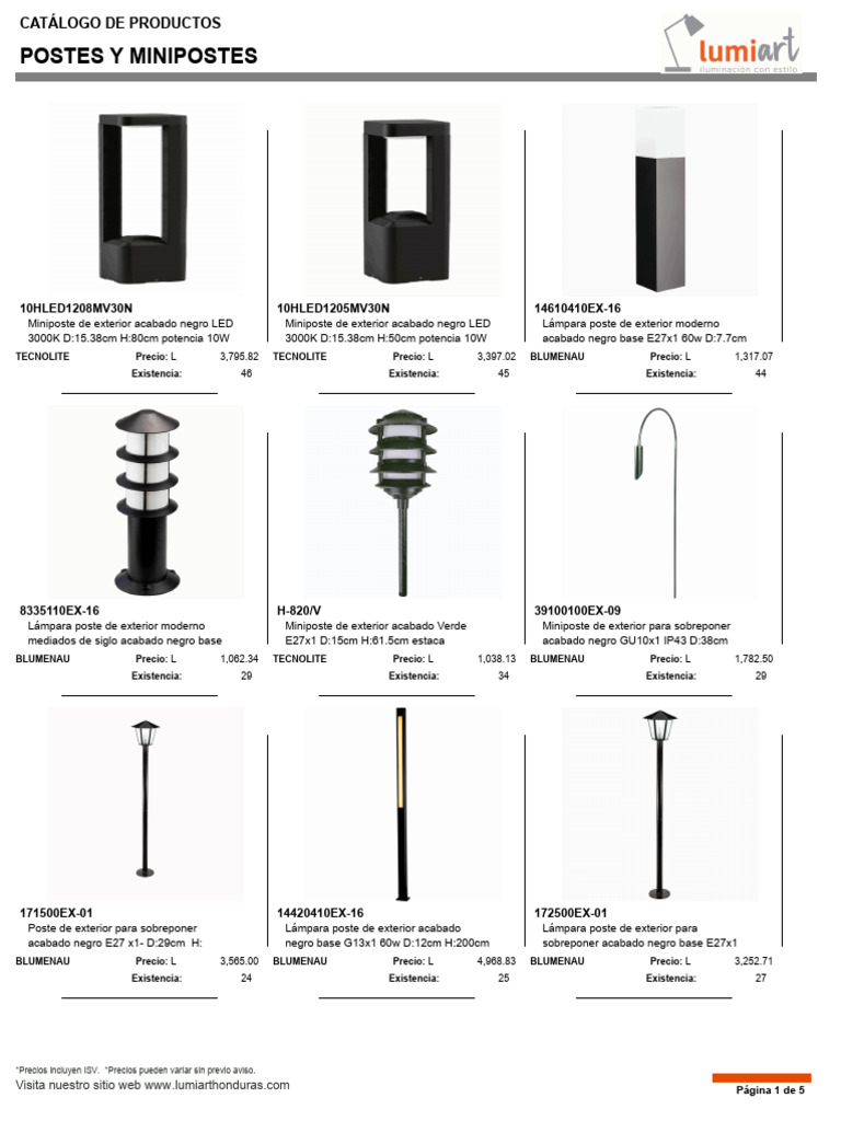 Catálogo Postes y Minipostes | PDF | Semiconductores | Componentes ...