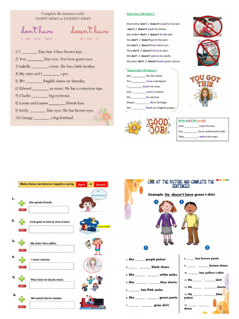 negative have and has 01 | PDF