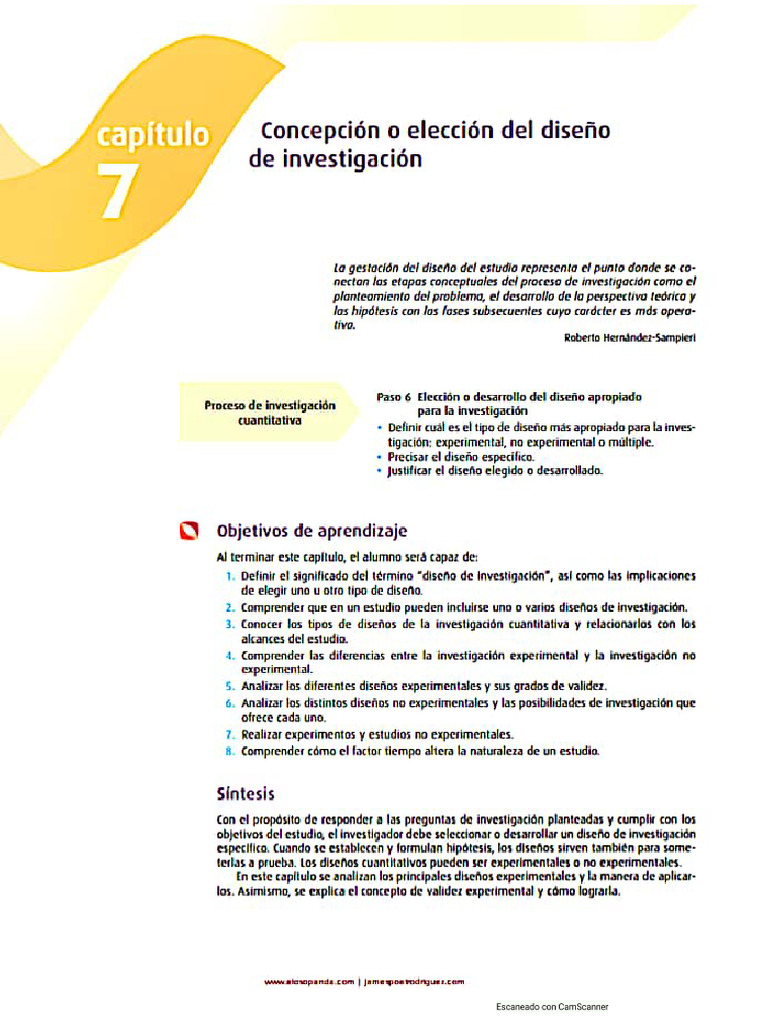 Tema 10 - (Capitulo 7) Concepción o Diseño de La Investigación | PDF