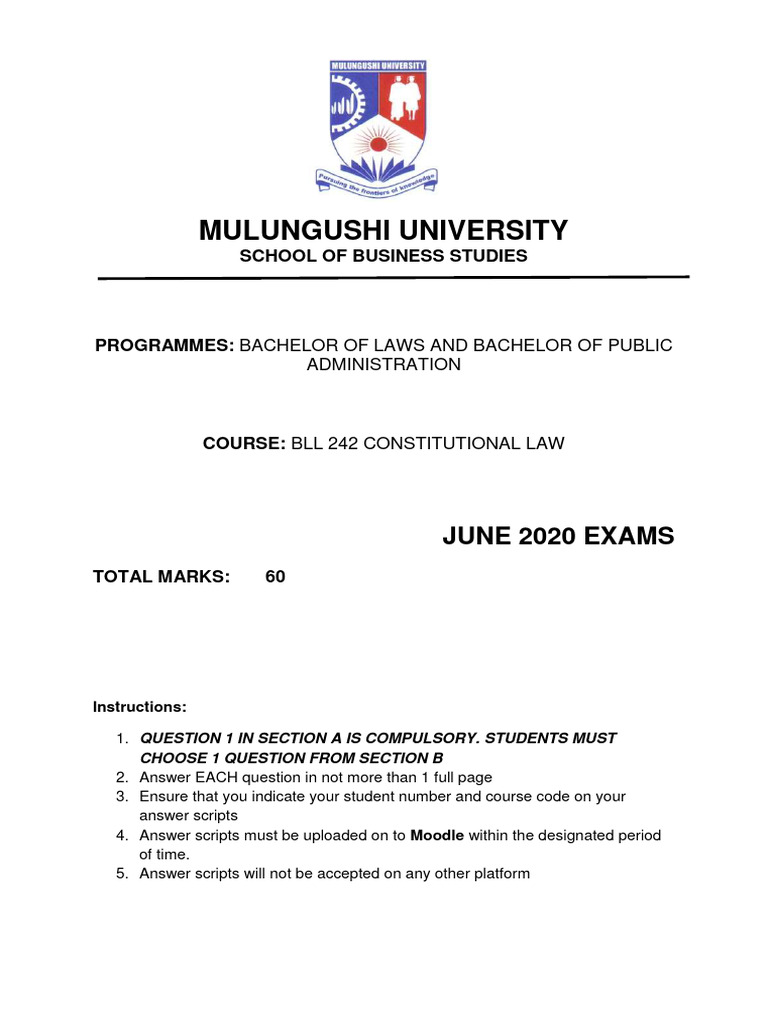 Constitutional Law Examination | PDF | Constitution | Governance