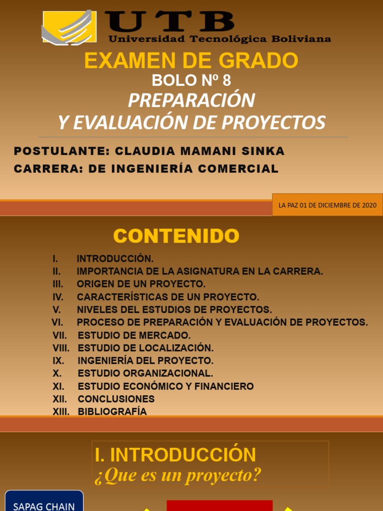 Bolo 8 Preparacion y Evaluacion Del Proyecto Claudia 2020 | PDF | Mercado (economía) | Precios