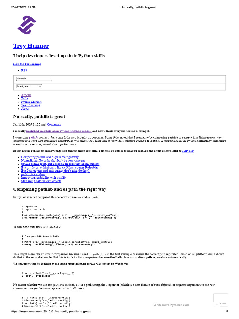 No Really, Pathlib Is Great | PDF | Filename | Computing