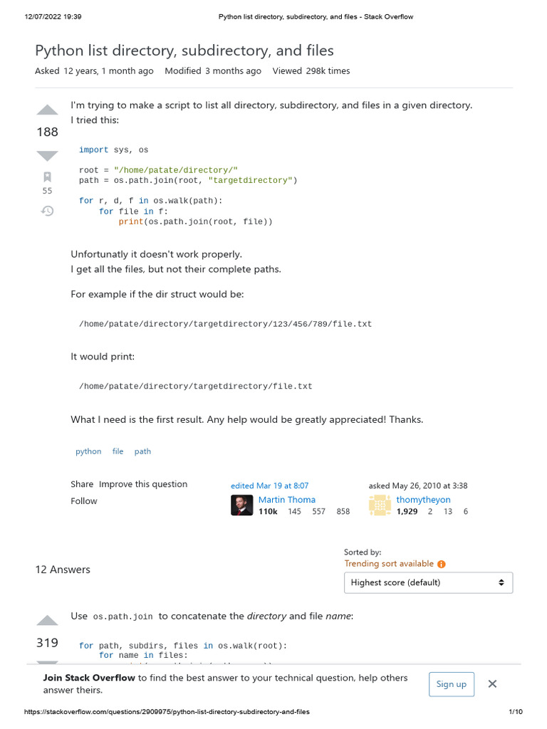 Python List Directory, Subdirectory, and Files - Stack Overflow | PDF | Computer File | Comma ...