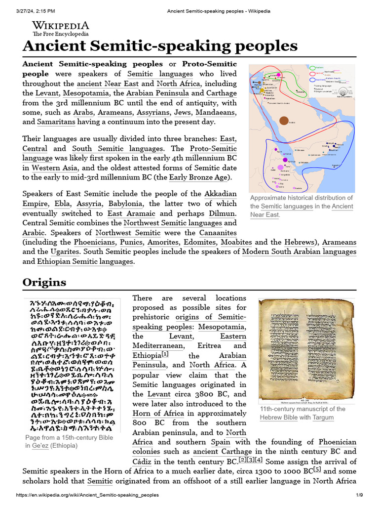 Ancient Semitic-Speaking Peoples - Wikipedia | PDF | Babylonia ...